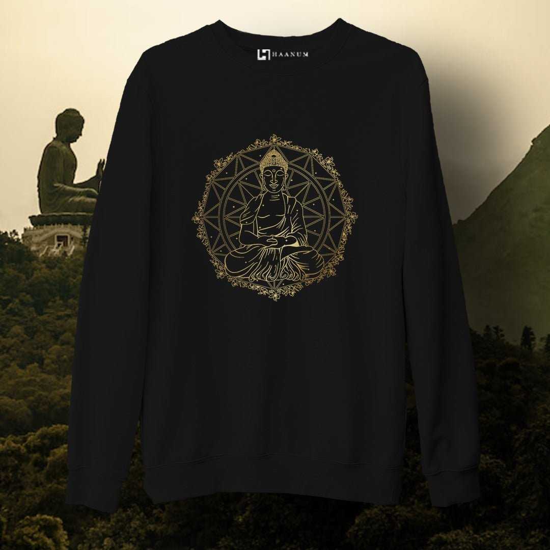 Buddha sweatshirt - Gold Unisex Sweatshirt for Men and Women – Haanum